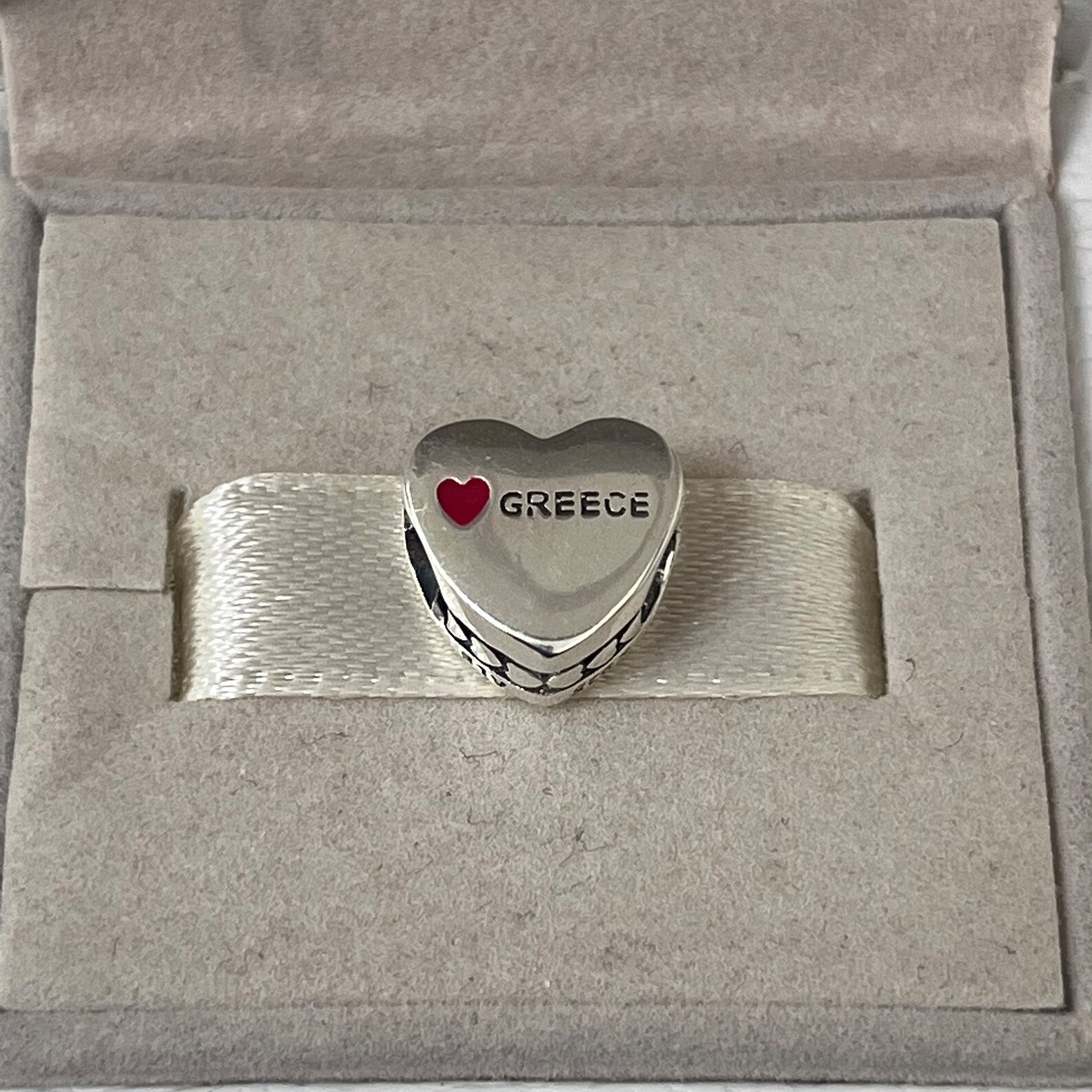 Pandora Greece Flag Charm Heart Bead Charm Love Greece S925 Sterling ...