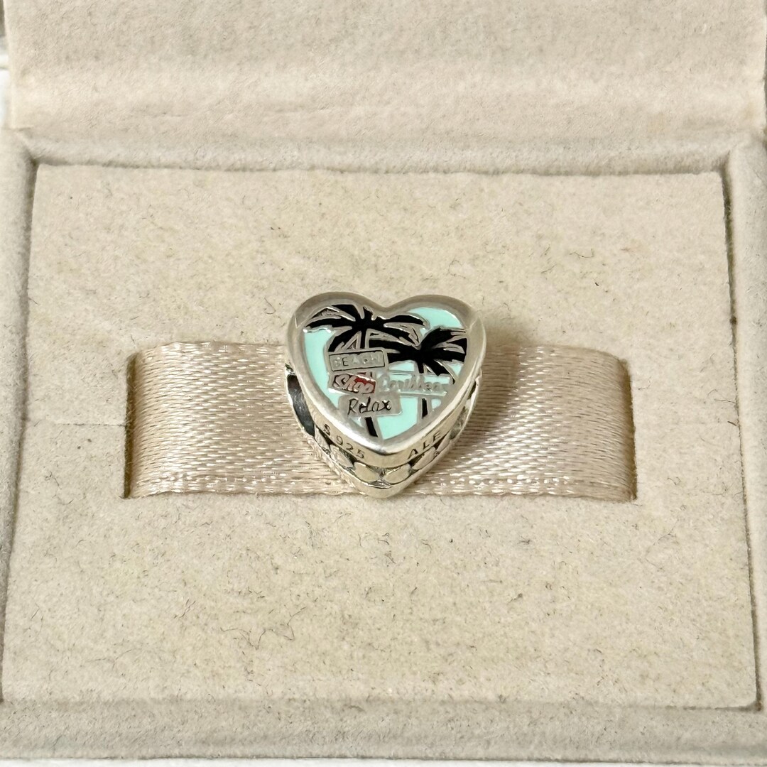 Pandora Beach Coconut Tree Heart Bead Charm S925 Silver Jewelry for ...