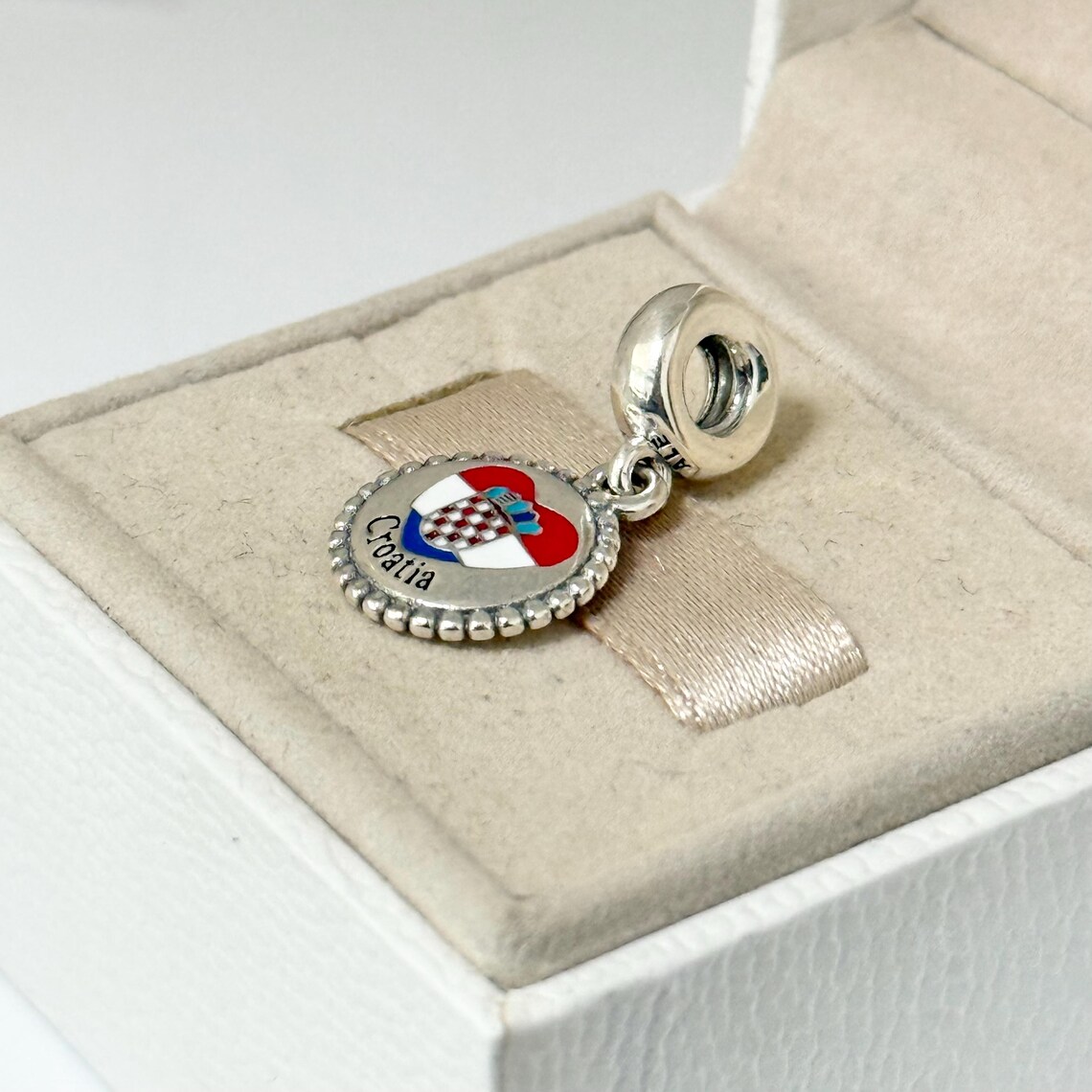 Pandora CROATIA Heart Flag Dangle Charm Travel Pendant S925 Silver ...