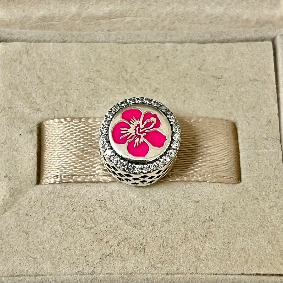 Pandora Hawaii Hibiscus Brackenridgei Exclusive Bead Charm, Travel S925 Silver Jewelry for ...