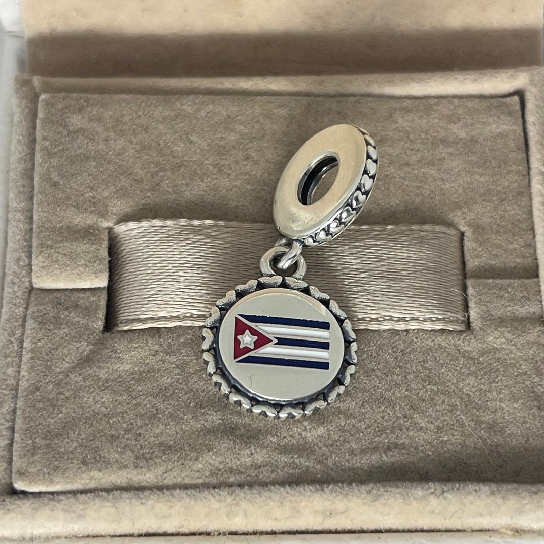 Pandora Cuban Flag Dangle Charm Pendant S925 Sterling Silver Jewelry ...