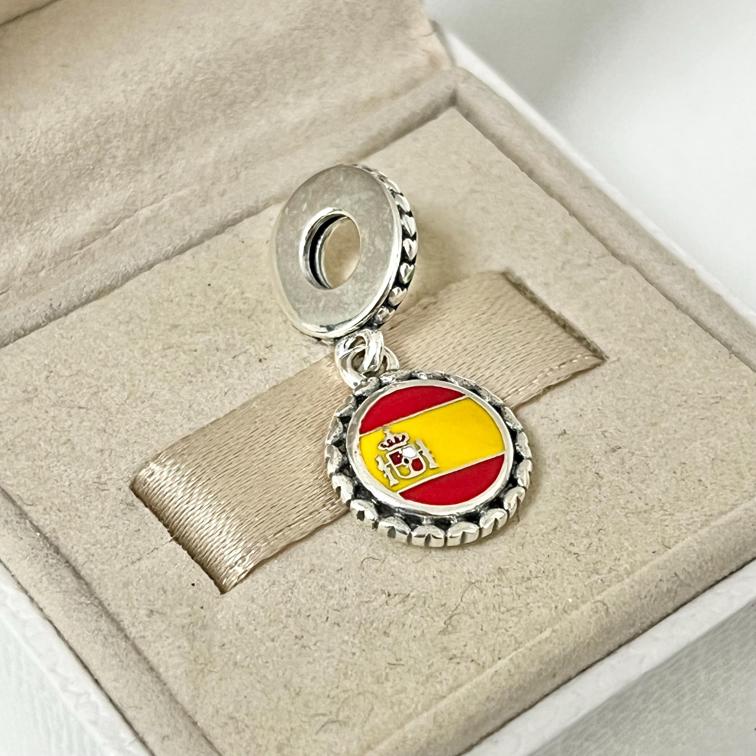 Pandora Spain Flag Exclusive Dangle Charm Pendant Travel S925 Sterling ...