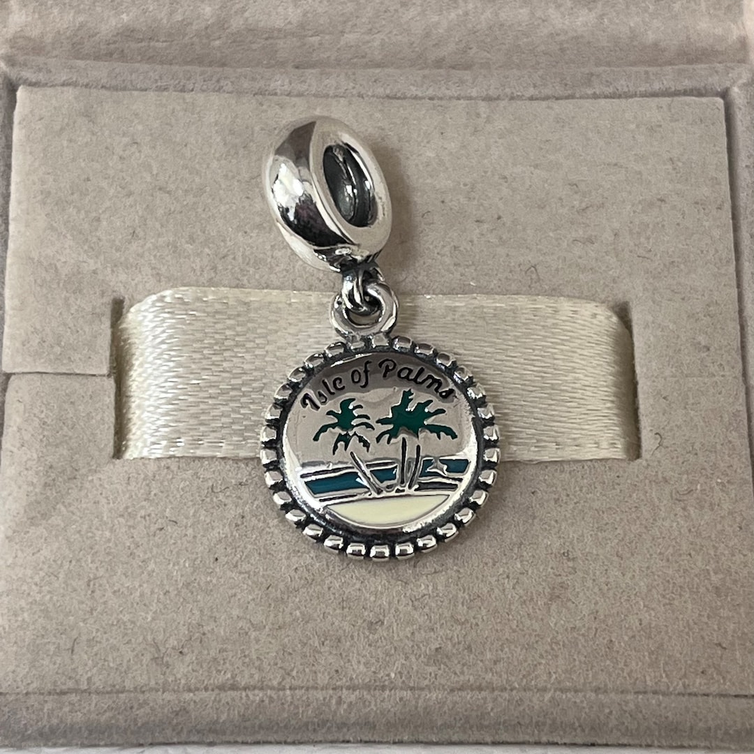 Pandora Isle of Palm Tree Dangle Charm Pendant Travel S925 Sterling ...