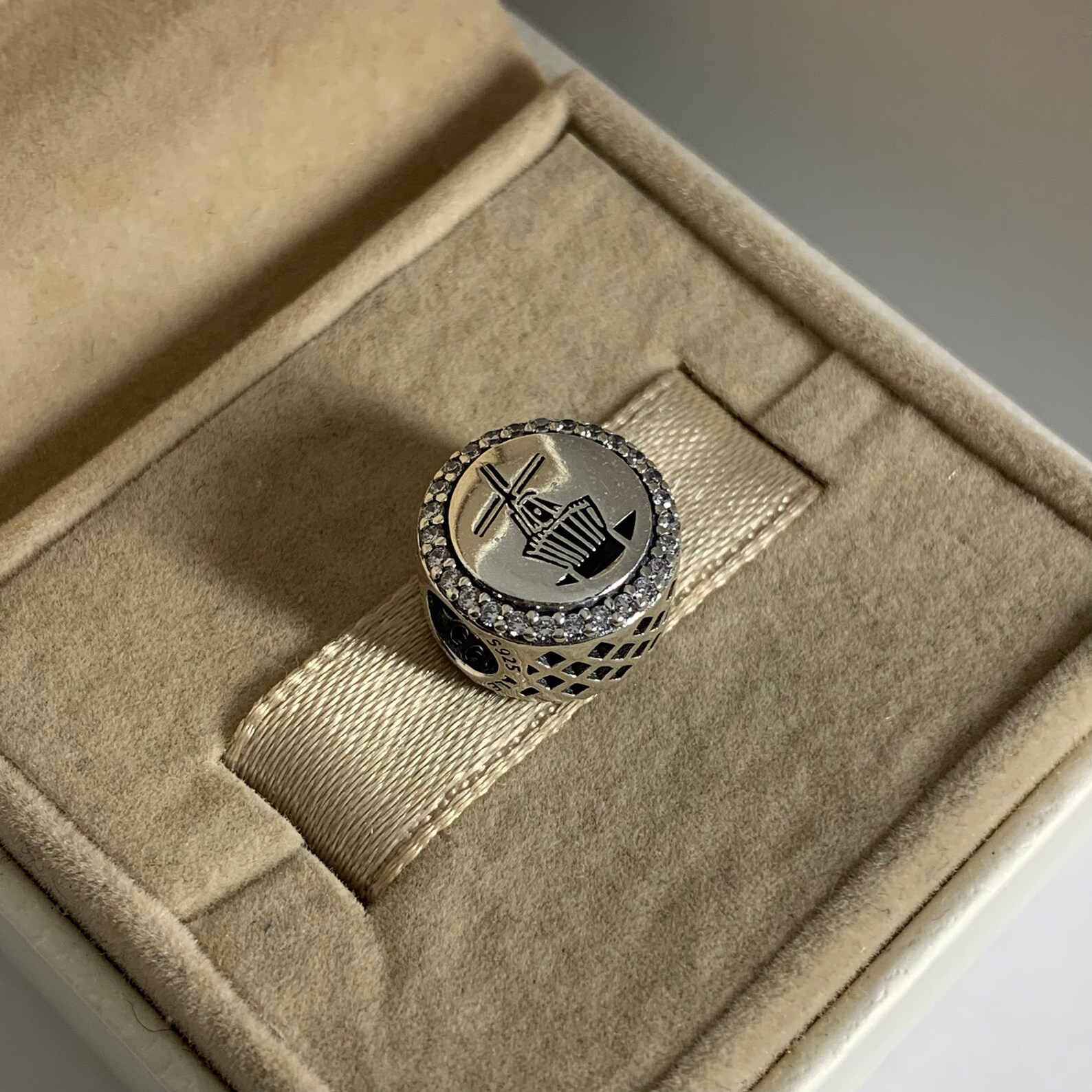 Pandora Charm Holland Windmill Bead Charm Travel Button S925 Sterling ...