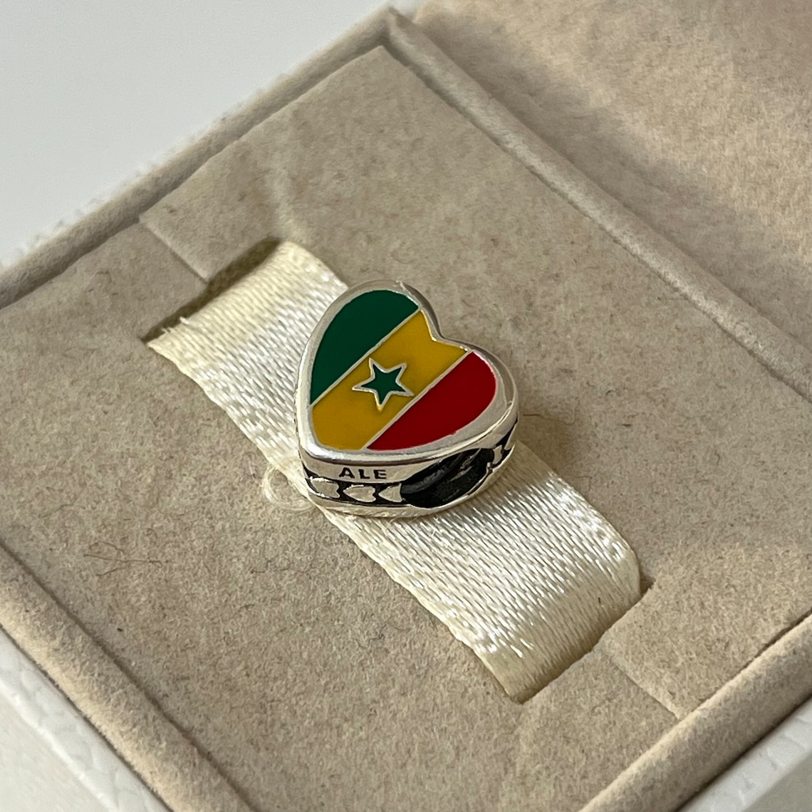 Pandora Senegal Flag Love Senegal Heart Bead Charm S925 Sterling Silver ...