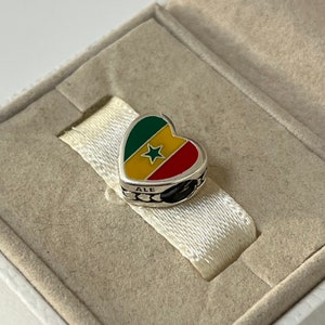 Pandora Senegal Flag Love Senegal Heart Bead Charm S925 Sterling Silver ...