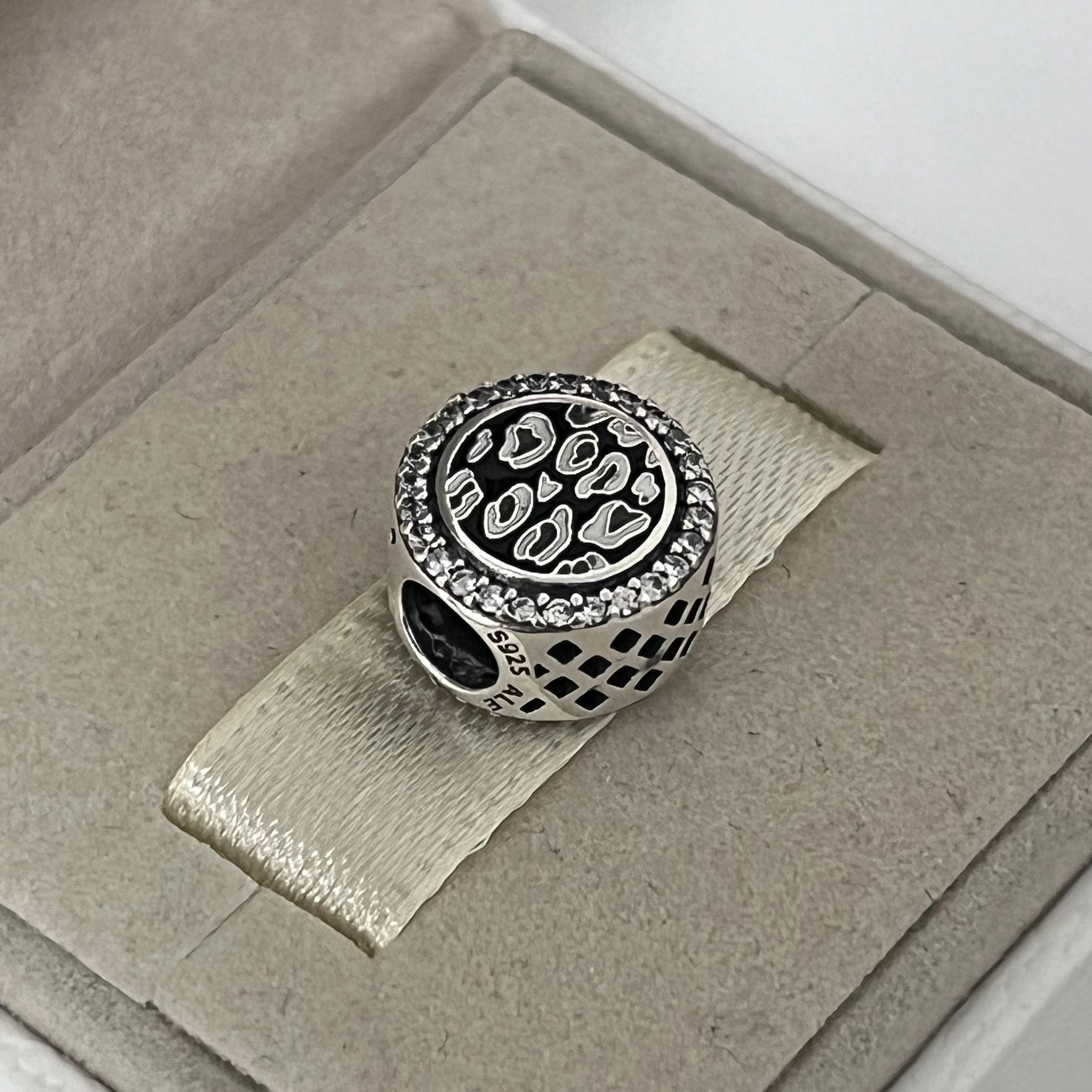 Pandora Black Leopard Print Exclusive Bead Charm S925 Sterling Silver ...