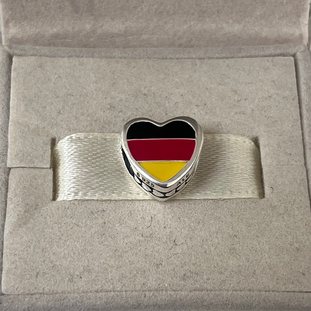 Pandora Germany Flag Charm Heart Bead Charm Love Germany S925 Sterling ...