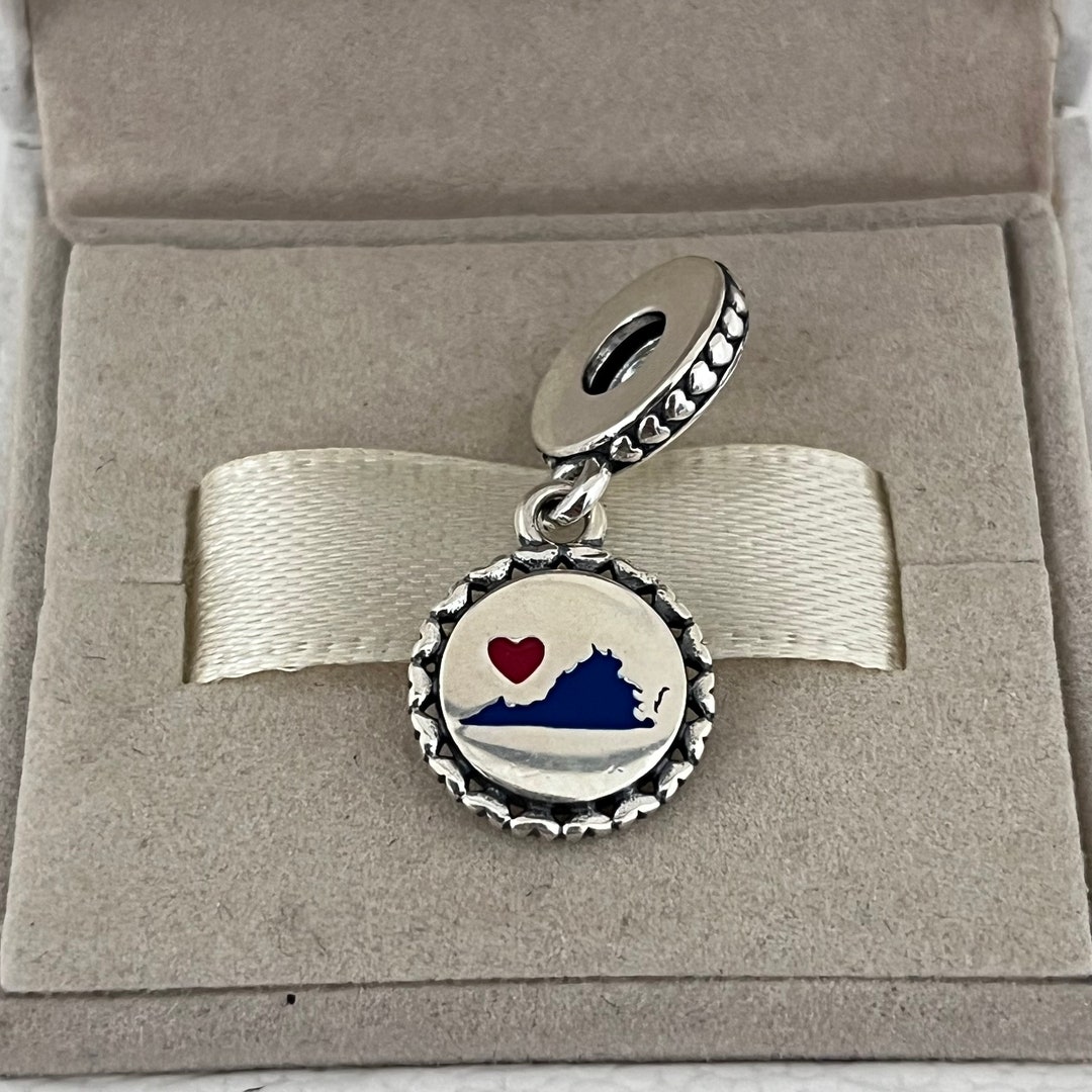 Pandora Virginia Lovers Dangle Charm Pendant Map Travel S925 Sterling ...