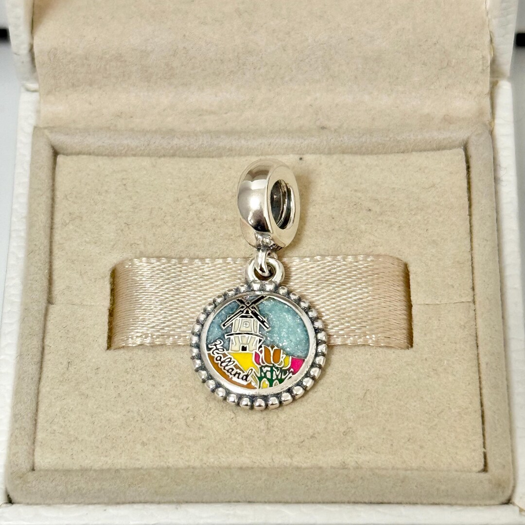 Pandora Holland Windmill Tulip Exclusive Dangle Charm Pendant Travel ...
