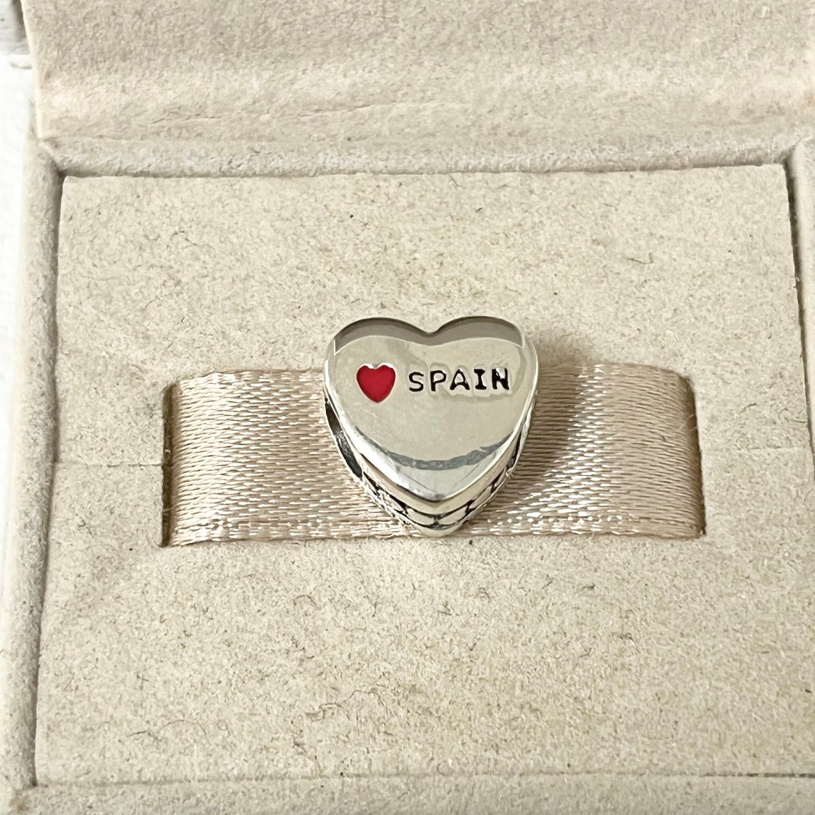 Pandora Spain Flag Travel Exclusive Heart Bead Charm S925 Sterling ...