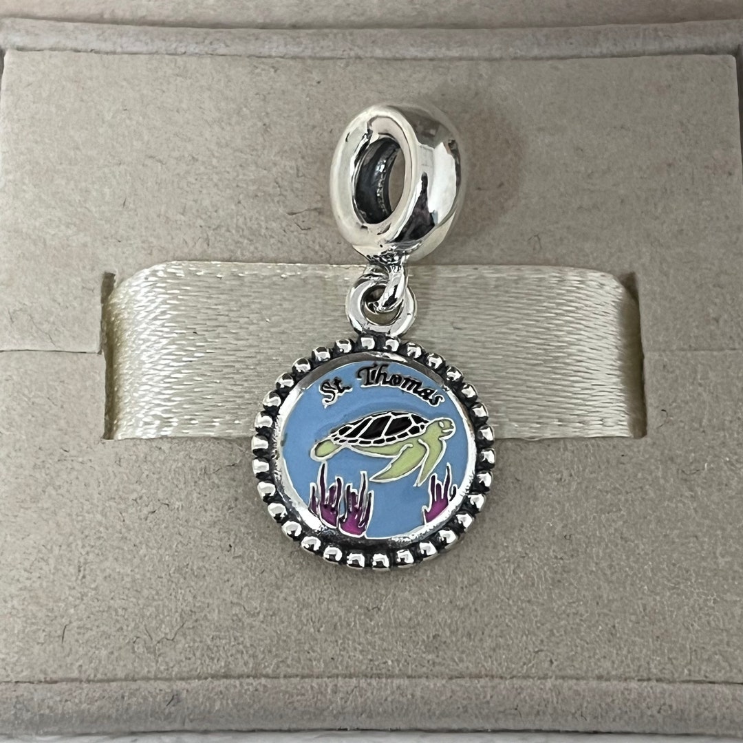 Pandora St. Thomas Sea Turtle Ocean Dangle Charm Pendant Travel S925 ...