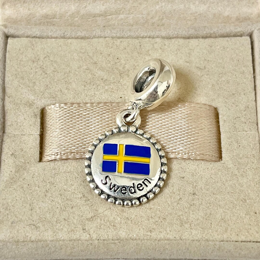 Pandora Sweden Flag Exclusive Dangle Charm Pendant Travel S925 Silver ...