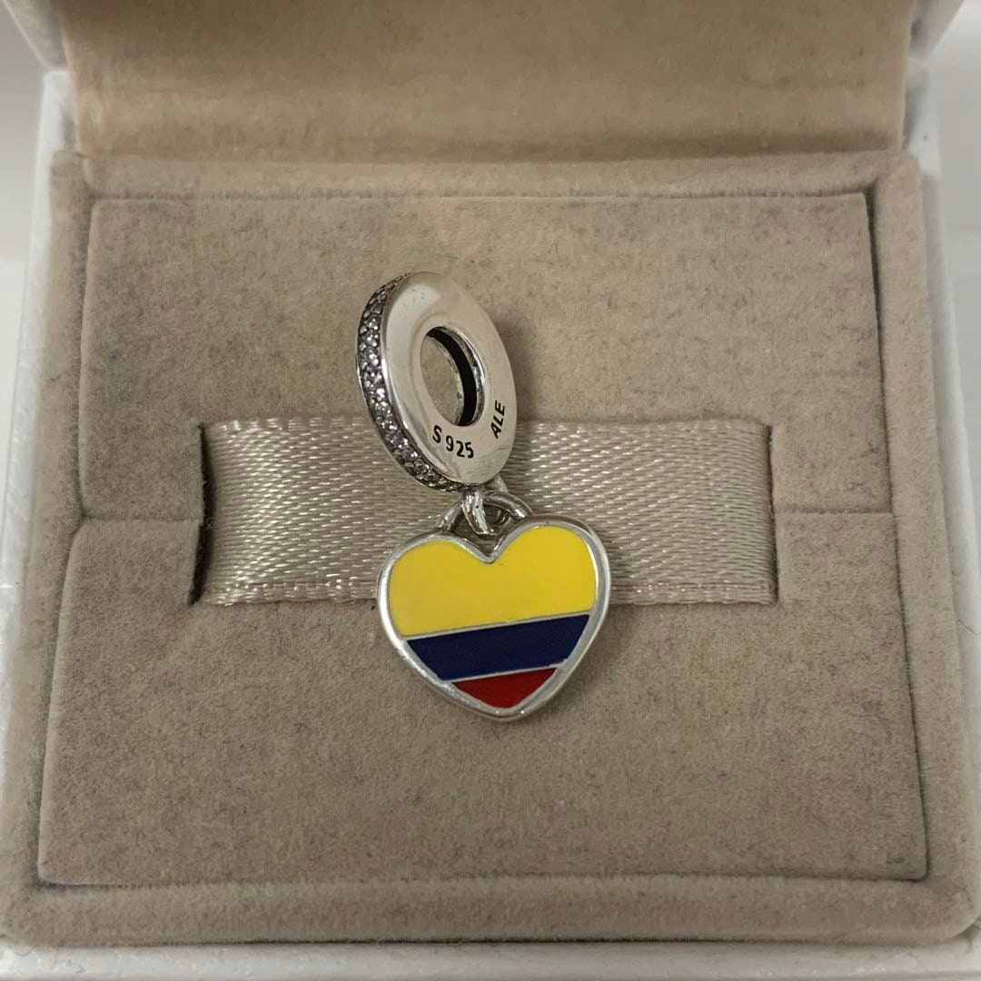 Pandora Colombia Exclusive Heart Charm Dangle Pendant，s925 Sterling ...