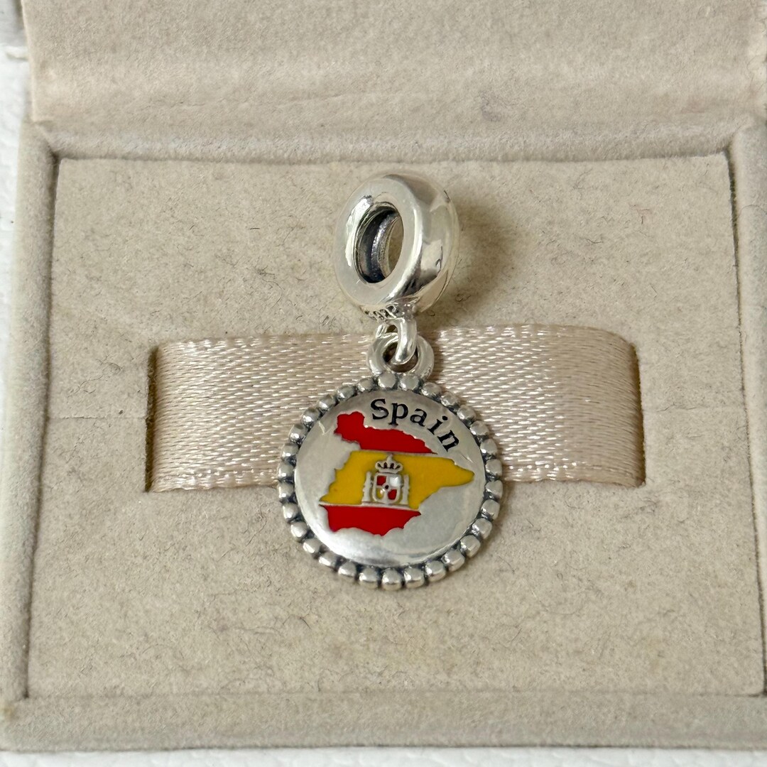 Pandora Spain Map Flag Dangle Charm Pendant S925 Silver Jewelry for ...