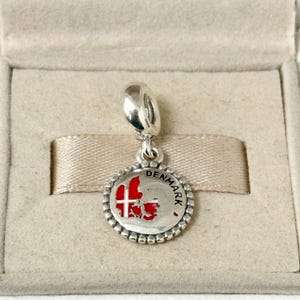 Pandora Denmark Flag Map Dangle Charm Travel Pendant S925 Silver ...