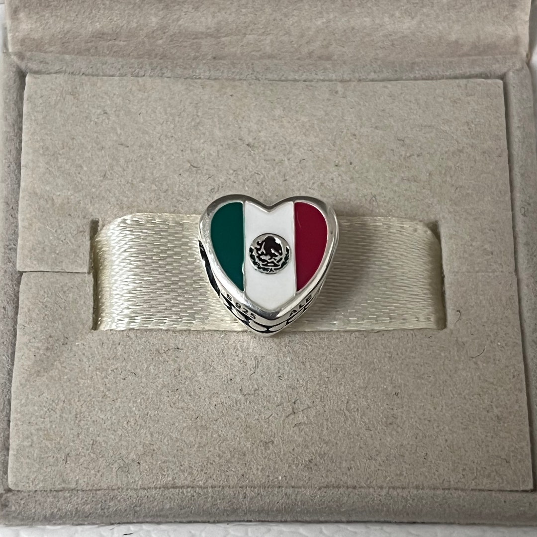 Pandora Mexico Flag Charm Heart Bead Charm Love Mexico S925 Sterling ...