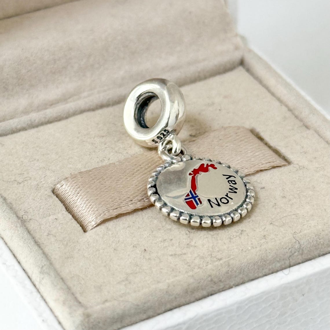 Pandora Norway Map Flag Dangle Charm Pendant S925 Silver Jewelry for ...