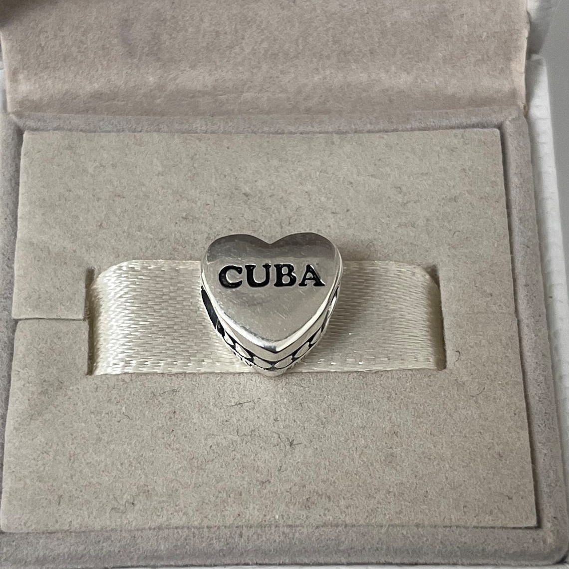 Pandora Cuba Flag Heart Bead Charm Love Cuba S925 Sterling Silver ...