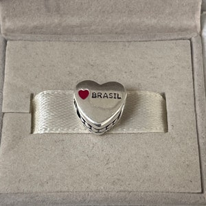 Pandora Brasil Brazil Flag Charm Heart Bead Charm Love Brazil S925 ...