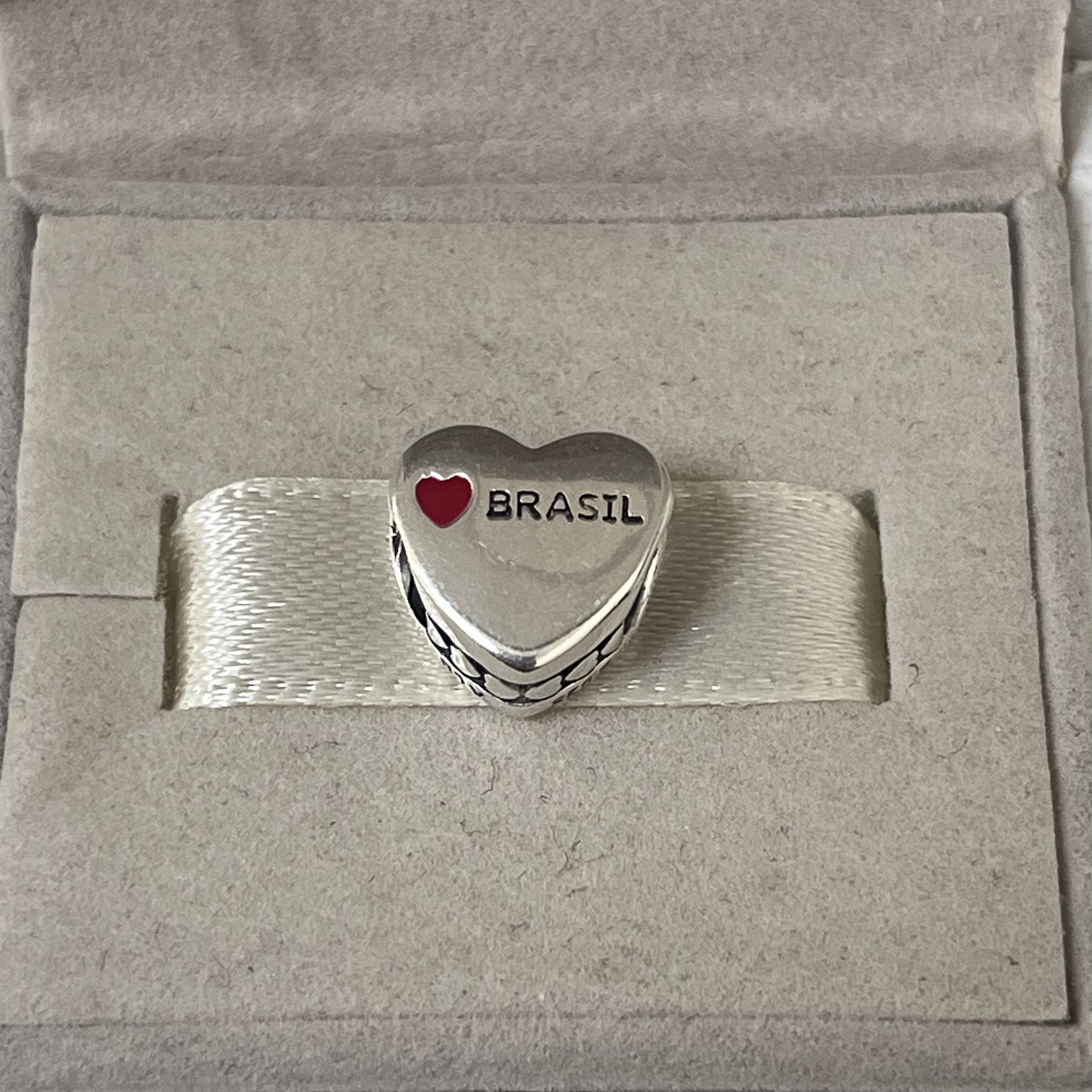 Pandora Brasil Brazil Flag Charm Heart Bead Charm Love Brazil S925 ...
