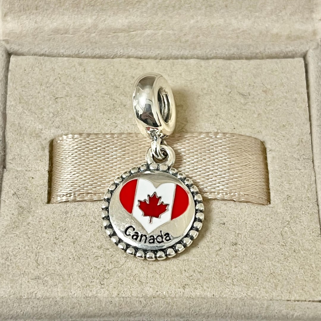 Pandora Canada Heart Flag Dangle Charm Travel Pendant S925 Silver ...
