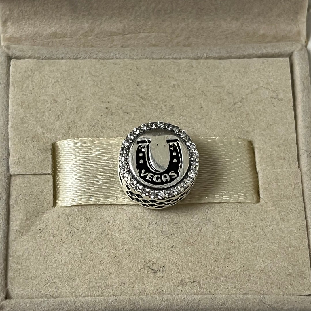 Pandora Vegas Exclusive Charm Bead Button S925 Sterling Silver Jewelry ...