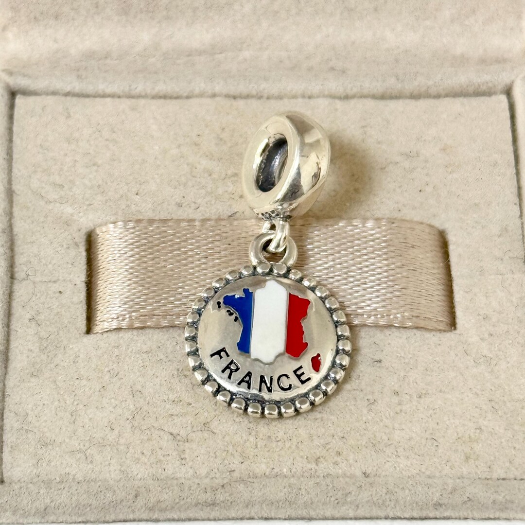 Pandora FRANCE Map Flag Dangle Charm Pendant S925 Silver Jewelry for ...