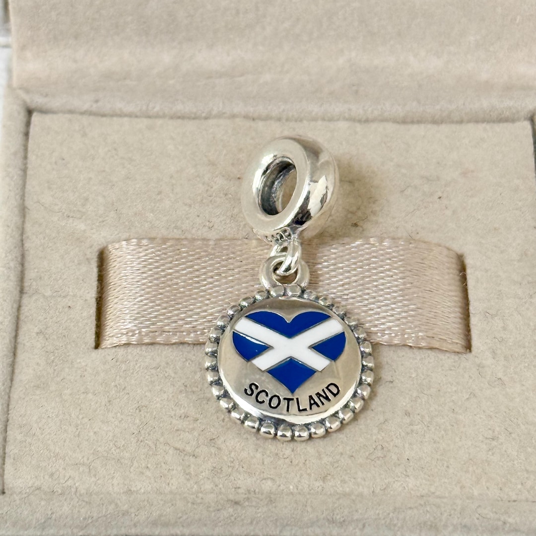 Pandora SCOTLAND Heart Flag Dangle Charm Pendant S925 Silver Jewelry ...