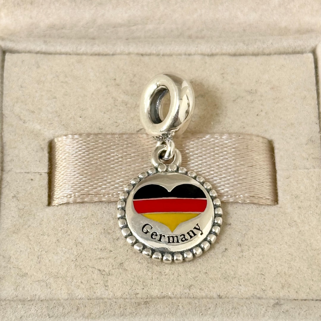 Pandora Germany Heart Flag Dangle Charm Pendant S925 Silver Jewelry for ...