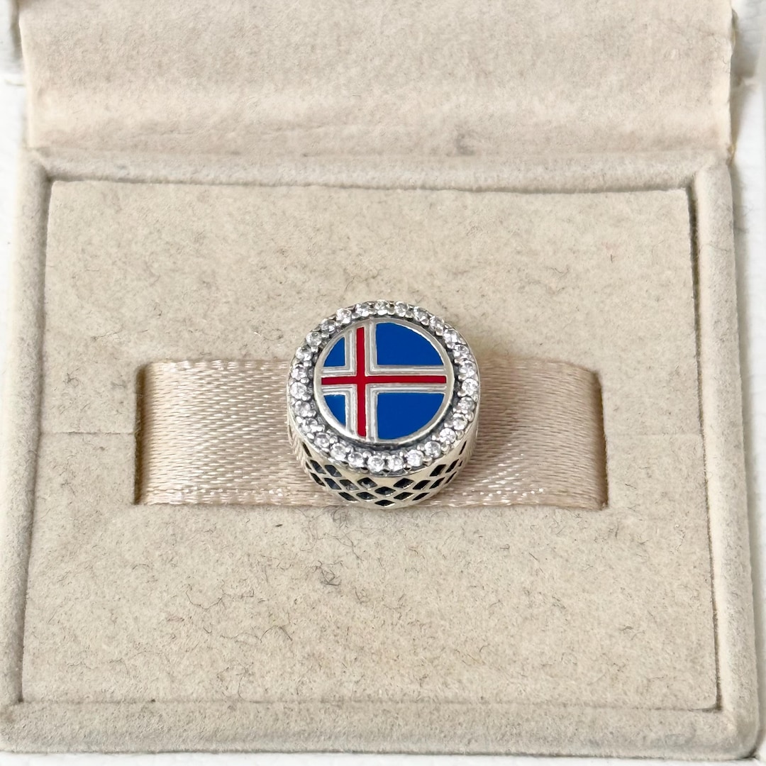 Pandora ICELAND Flag Bead Exclusive Charm S925 Silver Travel Jewelry ...