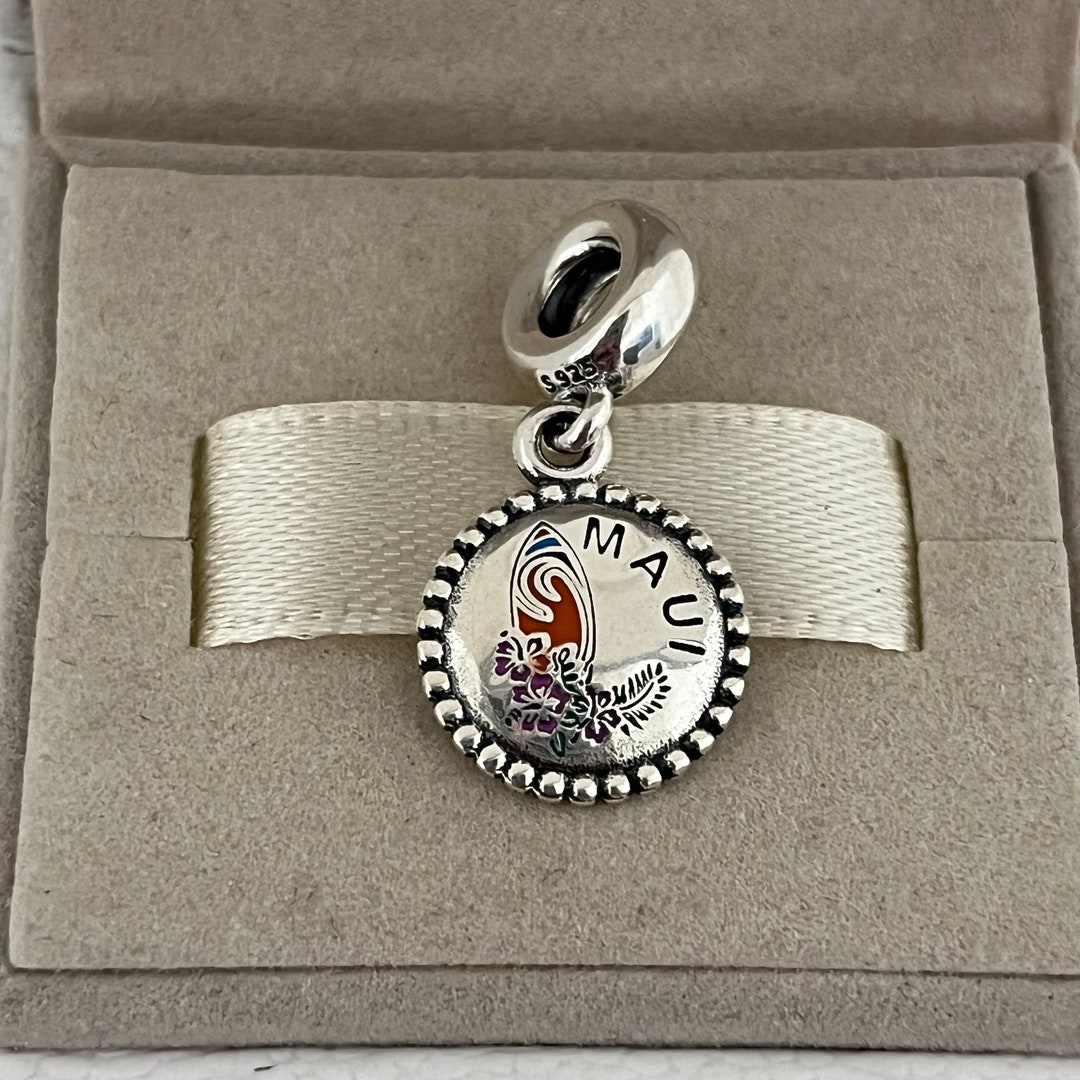 Pandora MAUI Beach Dangle Charm Surfboard Pendant S925 Sterling Silver ...