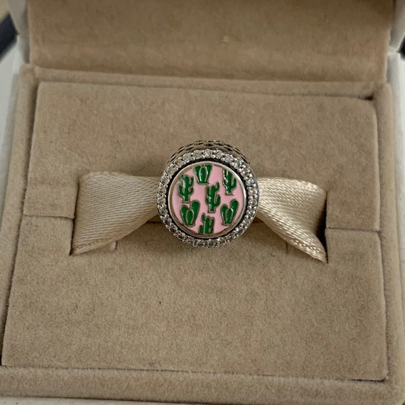 Pandora Engraved Button Charm Cactus Curacao Charmexclusive - Etsy
