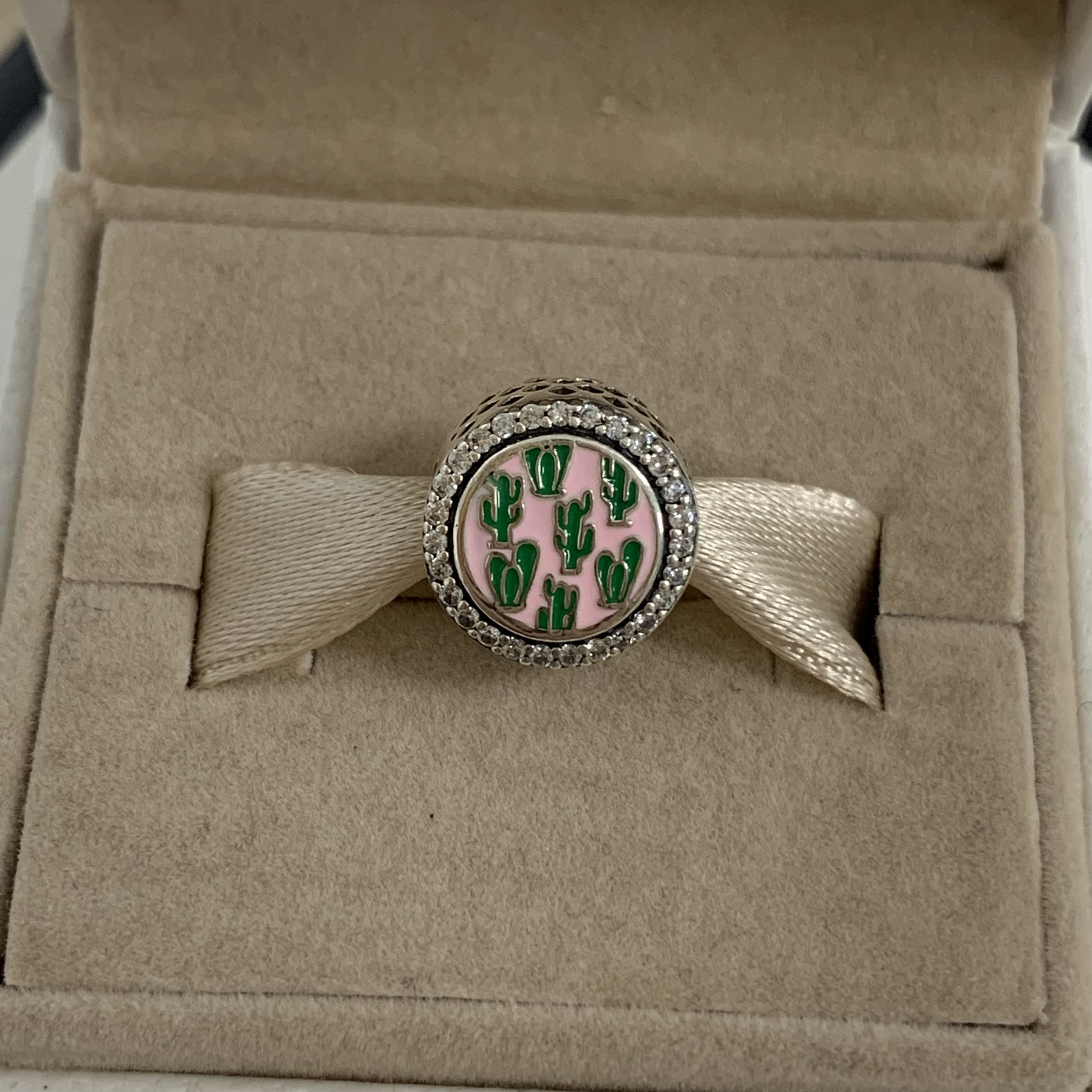 Pandora Engraved Button Charm Cactus Curacao Charm，exclusive Bracelet ...