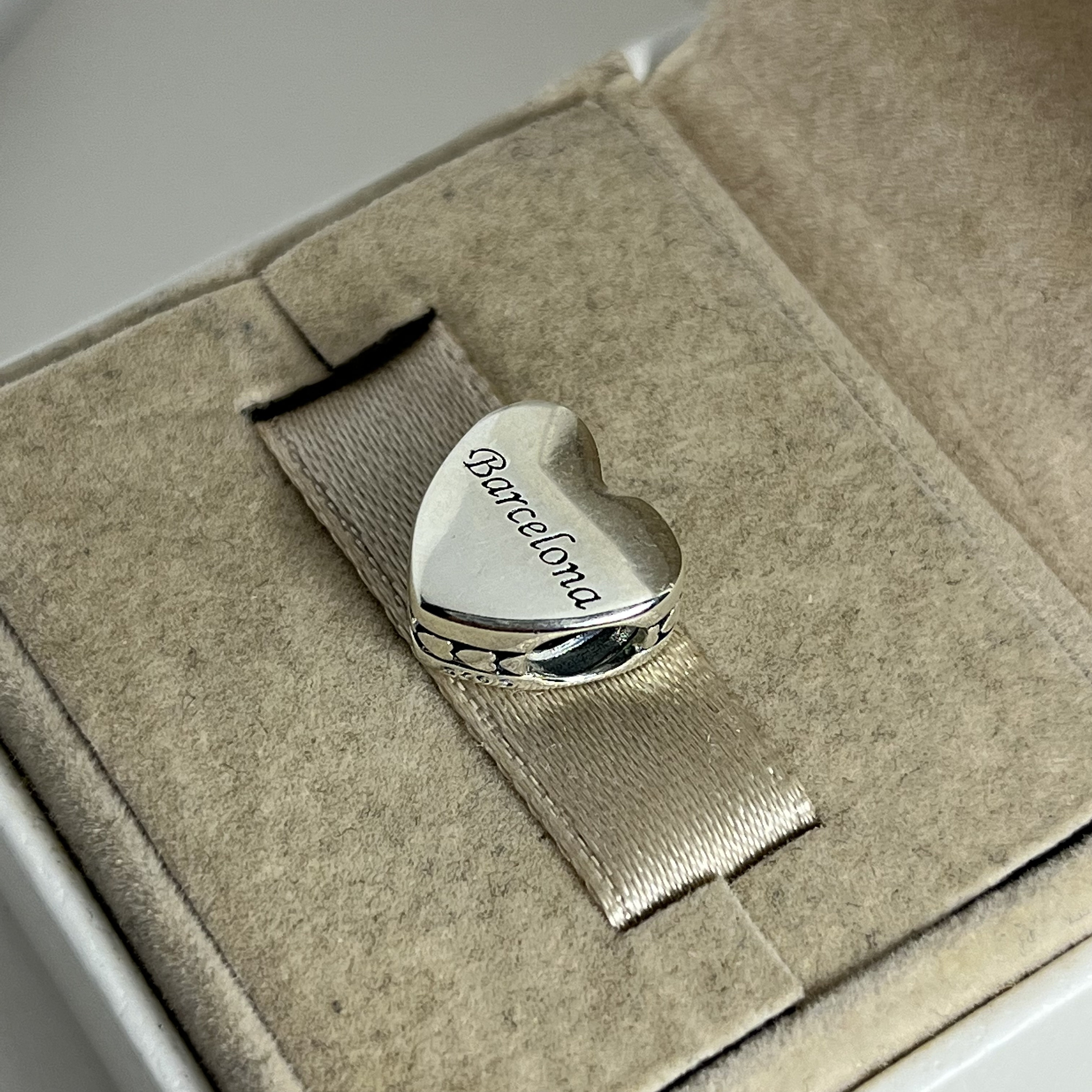 Pandora Barcelona Exclusive Heart Bead Charm S925 Sterling Silver ...