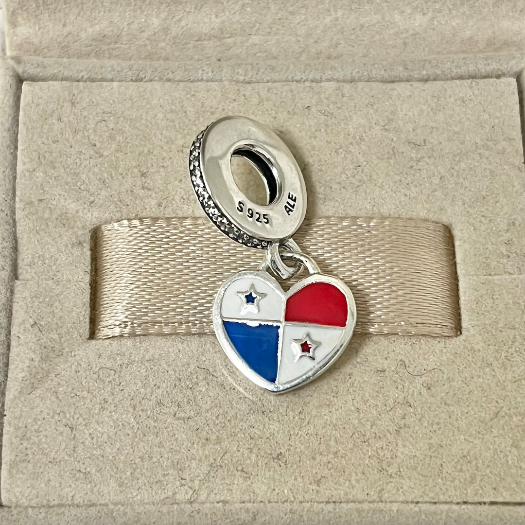 Pandora Panama Flag Exclusive Heart Charm Dangle Pendant Travel S925 ...