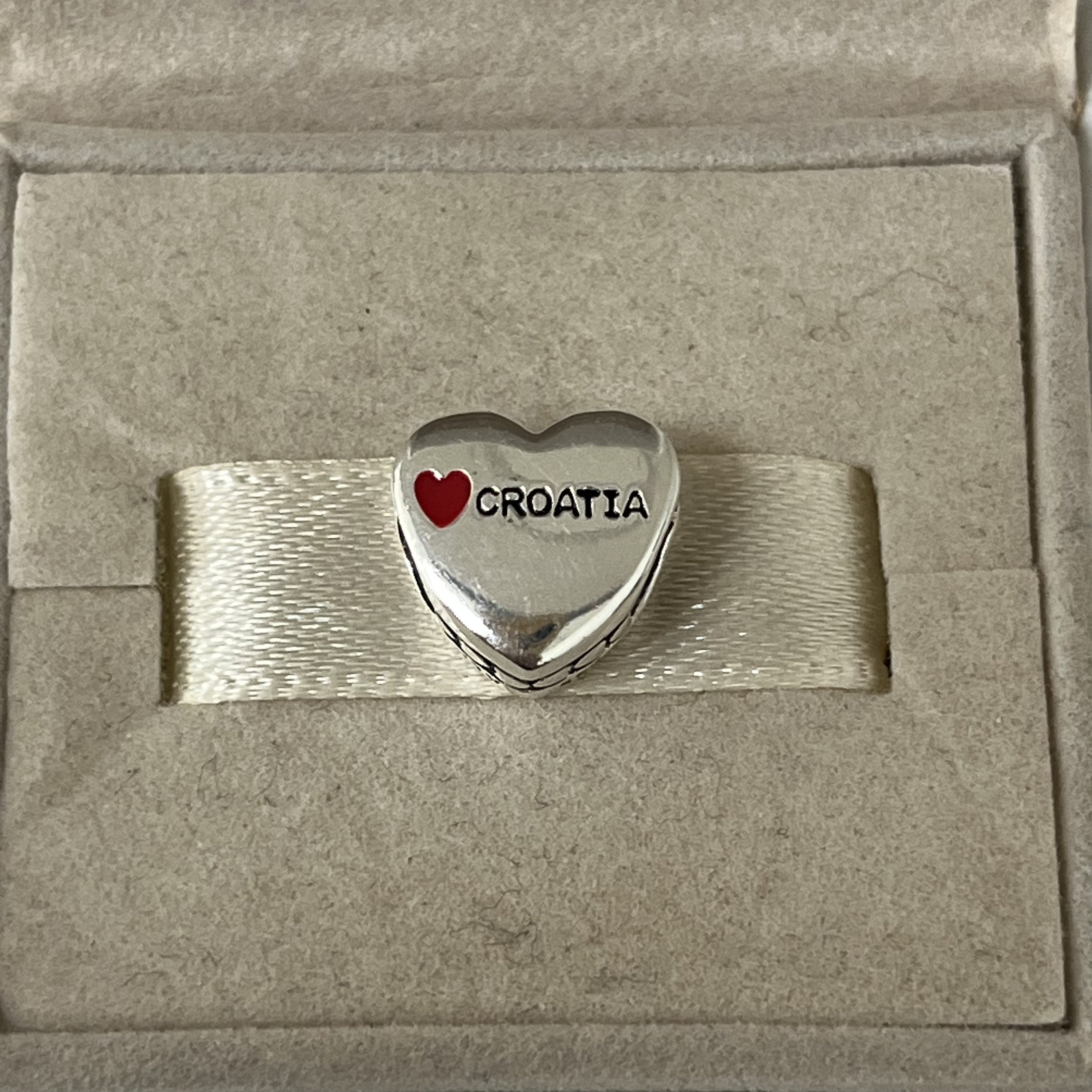 Pandora Croatia Croatian Flag Charm Heart Bead S925 Sterling Silver ...