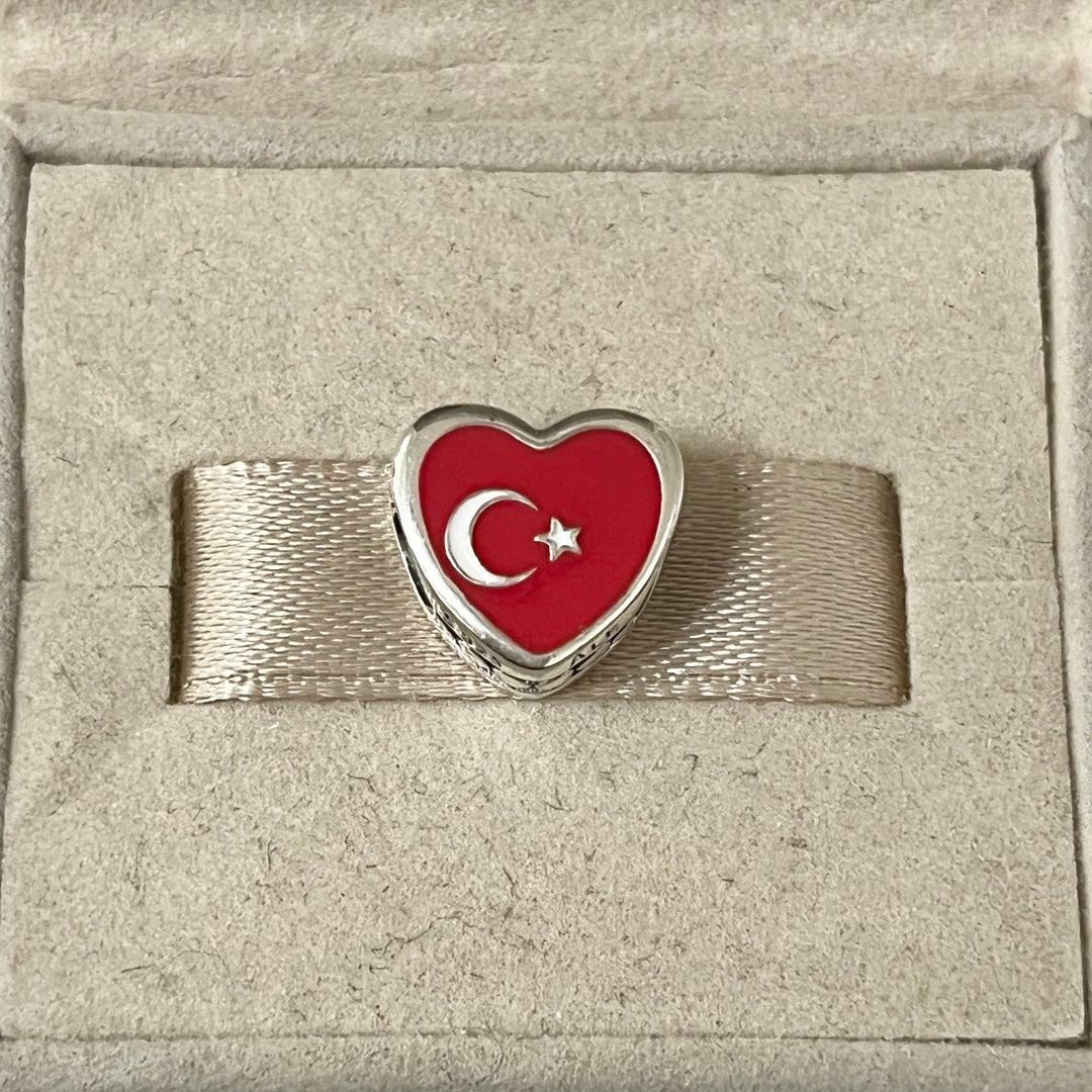 Pandora Türkiye Turkey Flag Exclusive Charm Heart Bead Charm S925 ...
