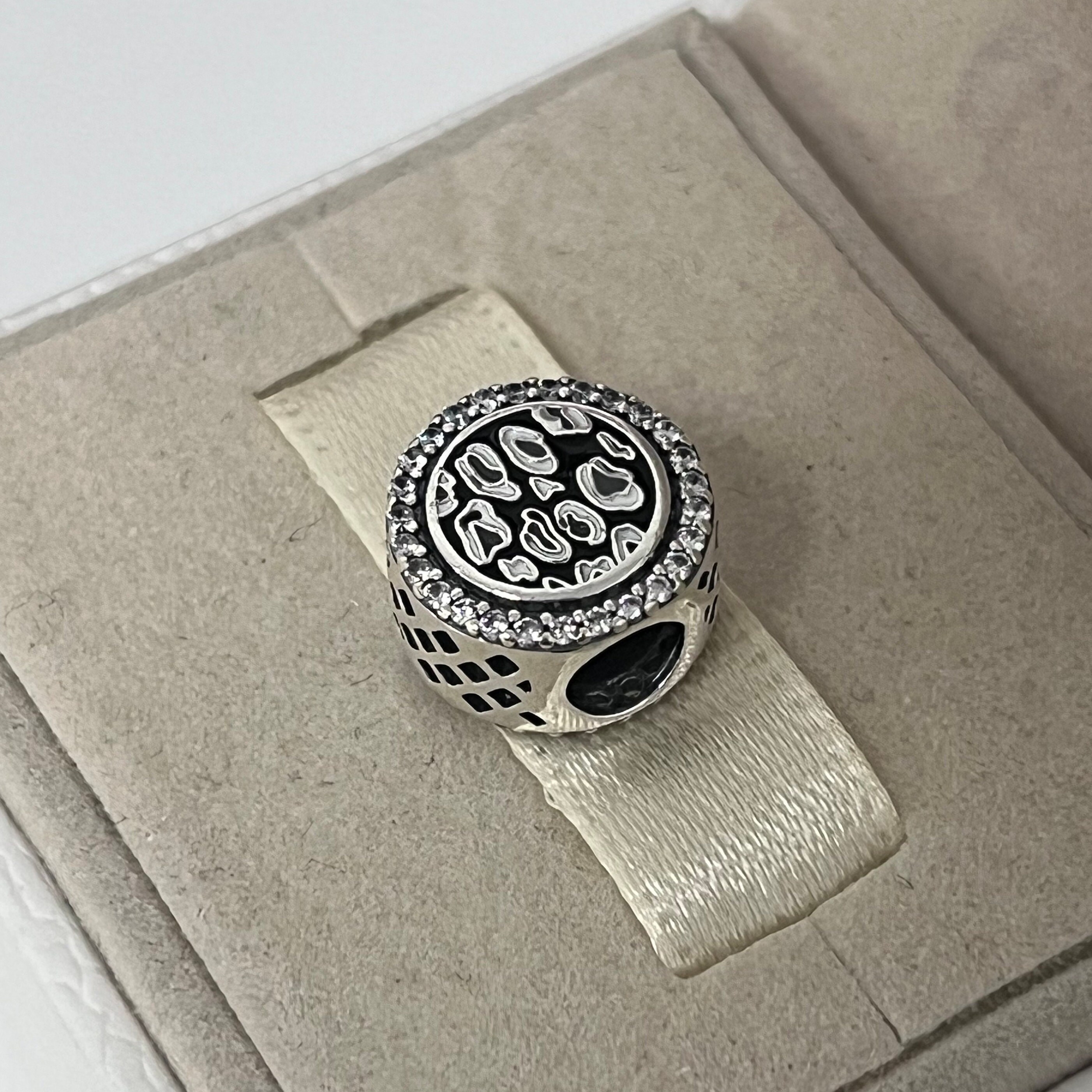 Pandora Black Leopard Print Exclusive Bead Charm S925 Sterling Silver ...