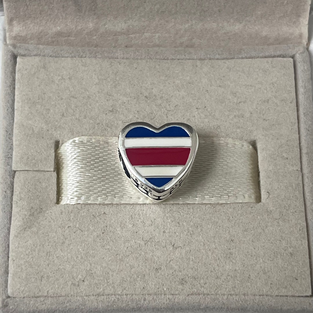 Pandora Costa Rica Flag Heart Bead Charm Love Costa Rica S925 Sterling ...