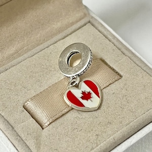 Pandora Canada Flag Exclusive Heart Dangle Charm Pendant S925 Silver ...