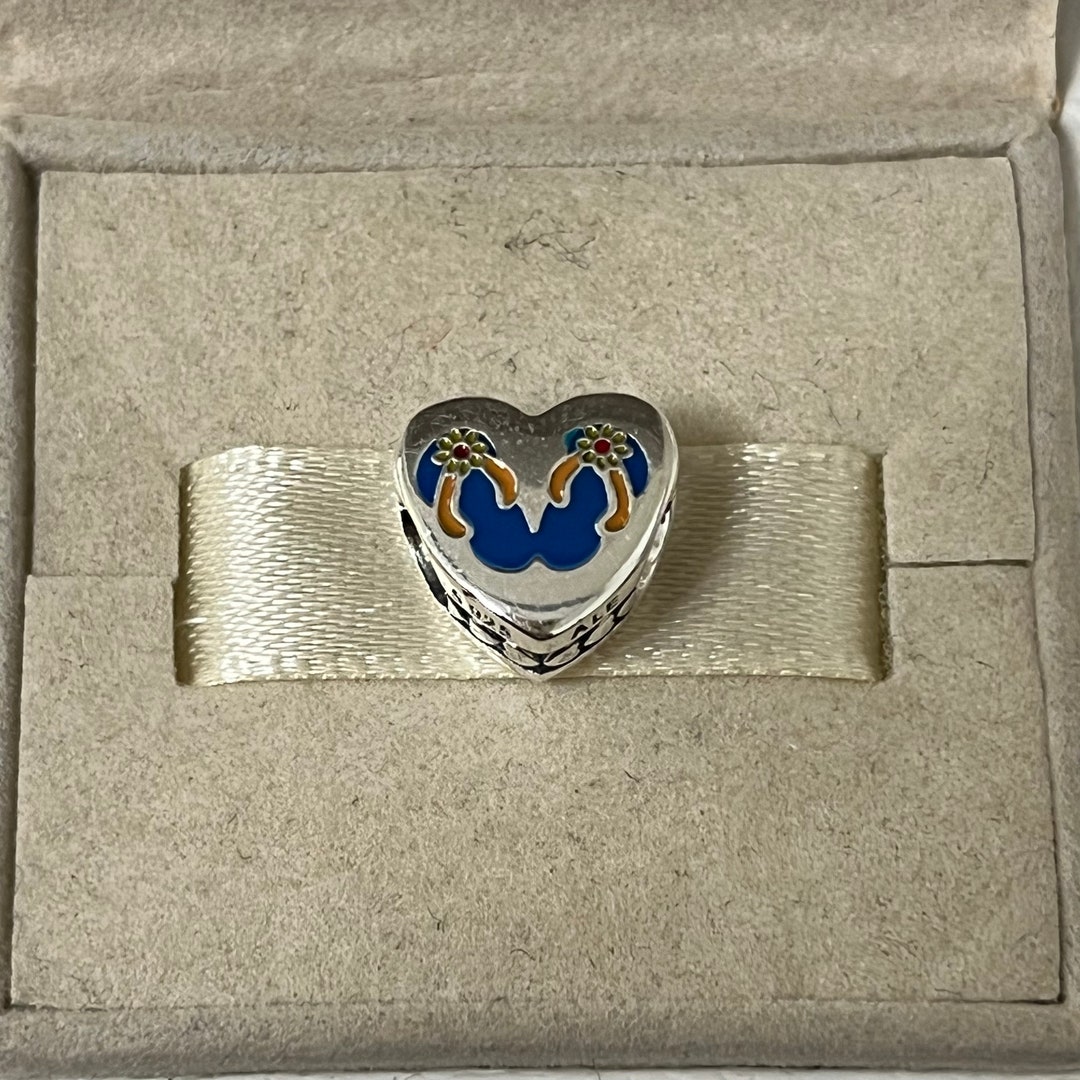 Pandora Daytona Beach Florida Heart Charm Flip Flop Bead Pendant ...