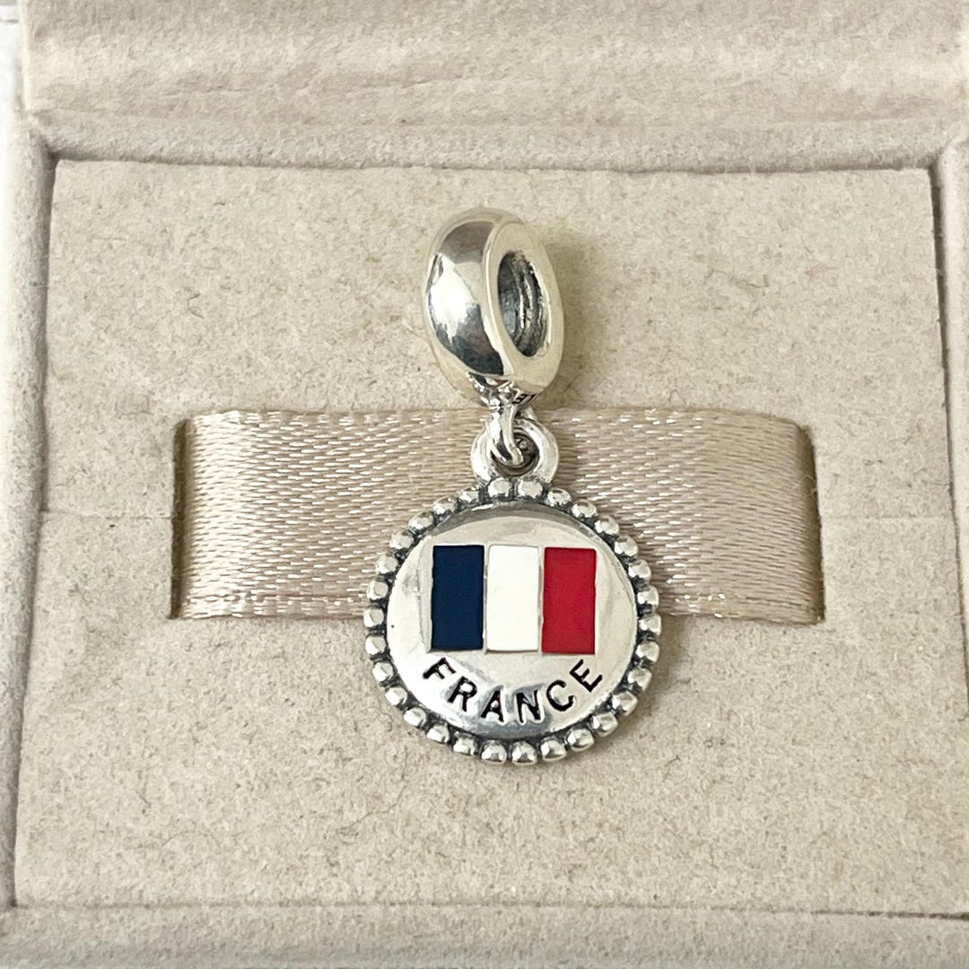 Pandora FRANCE Flag Dangle Charm Travel Pendant S925 Silver Jewelry for ...