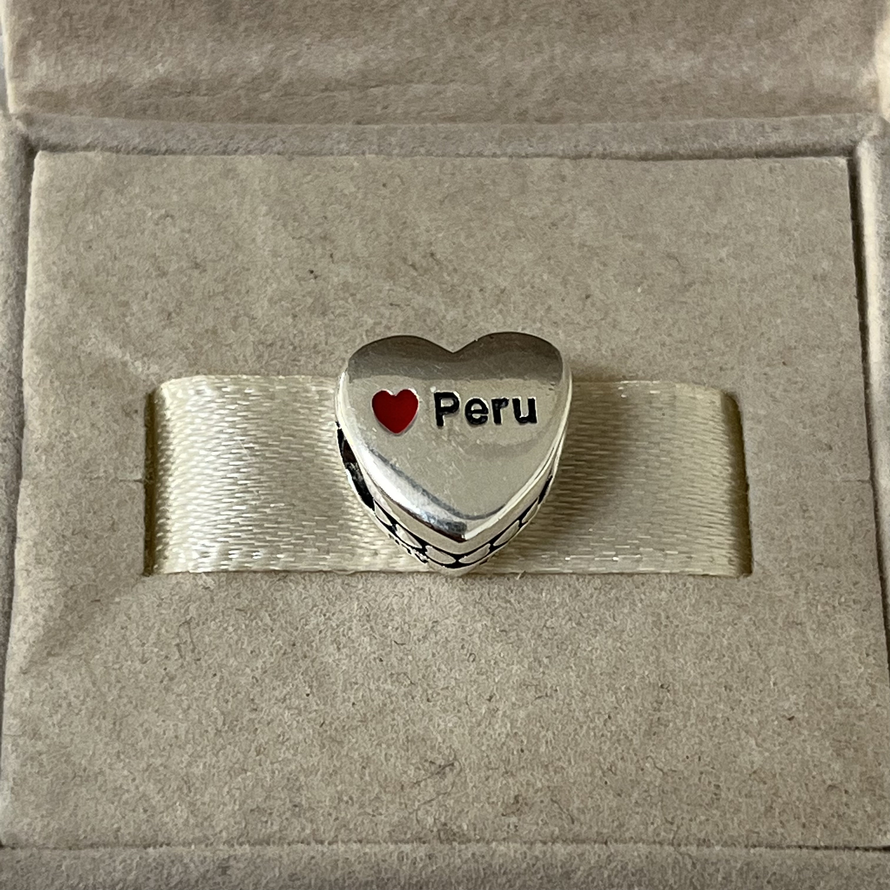 Pandora Peru Flag Heart Bead Charm Love Peru Travel S925 Silver Jewelry ...