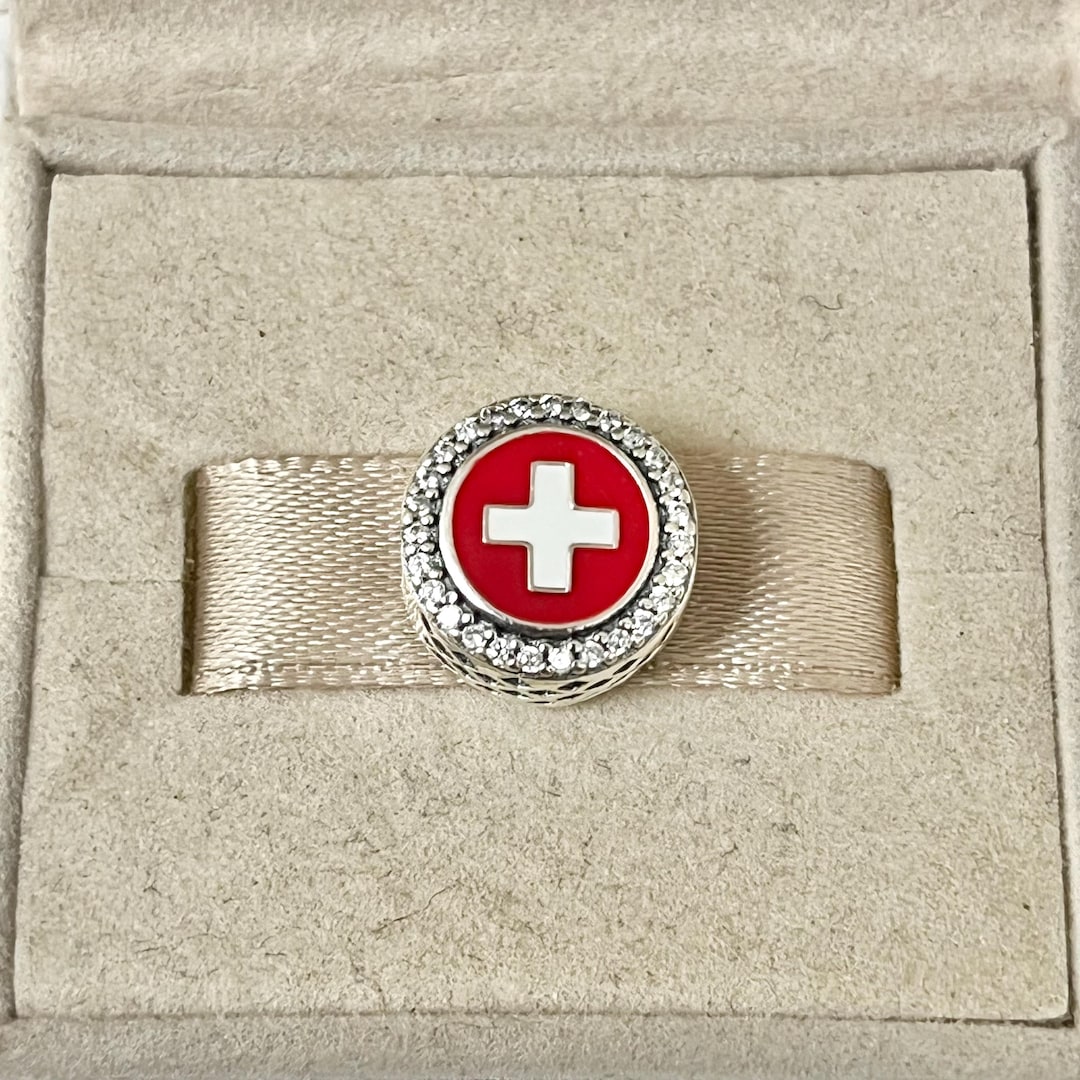 Pandora Switzerland Flag Circle Bead Charm S925 Sterling Silver Jewelry ...