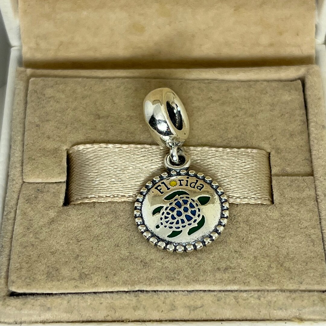 Pandora Florida Turtle Dangle Charm Travel Pendant S925 Sterling Silver ...