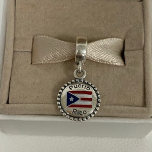 Puerto Rico Flag Charm Dangle, Exclusive Charm Dangle, S925 Sterling ...