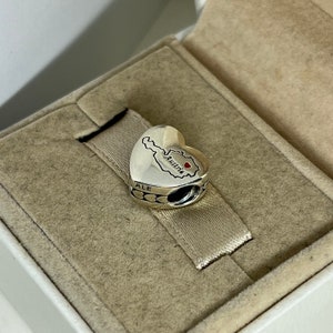 Pandora Austria Map Heart Bead Charm LOVE Austria S925 Sterling Silver ...