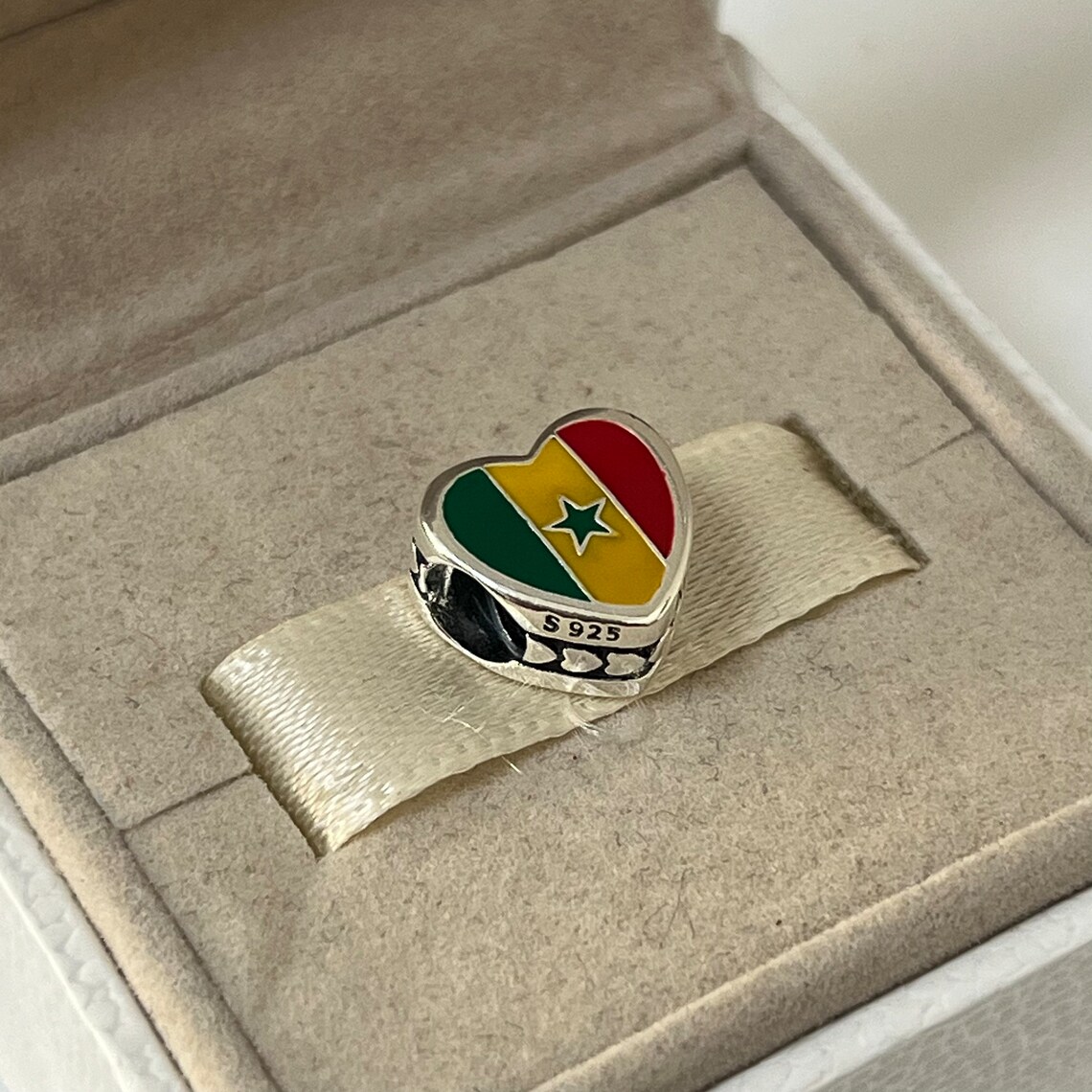 Pandora Senegal Flag Love Senegal Heart Bead Charm S925 Sterling Silver ...