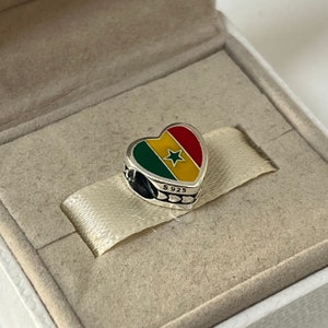 Pandora Senegal Flag Love Senegal Heart Bead Charm S925 Sterling Silver ...